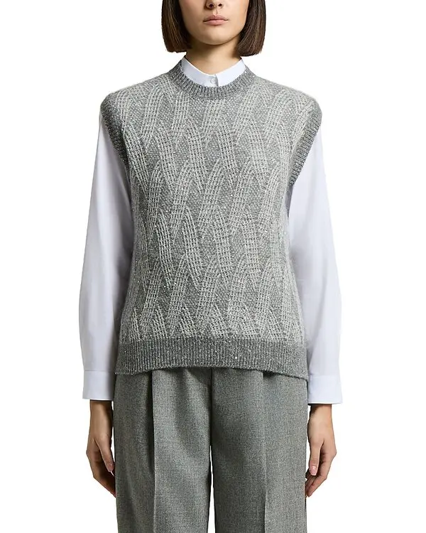 Peserico Wool Blend Boucle Vest