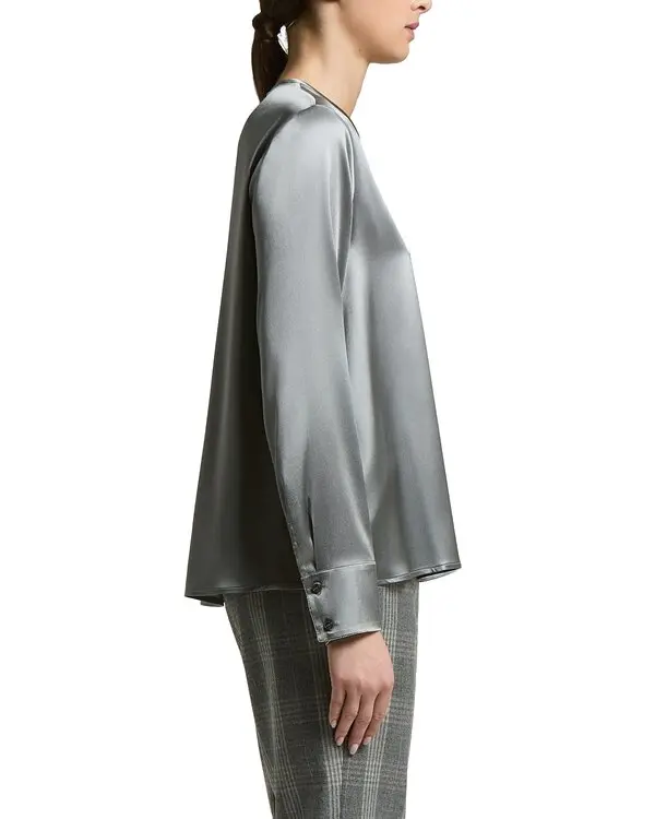 Peserico Stretch Shiny Silk Satin Shirt