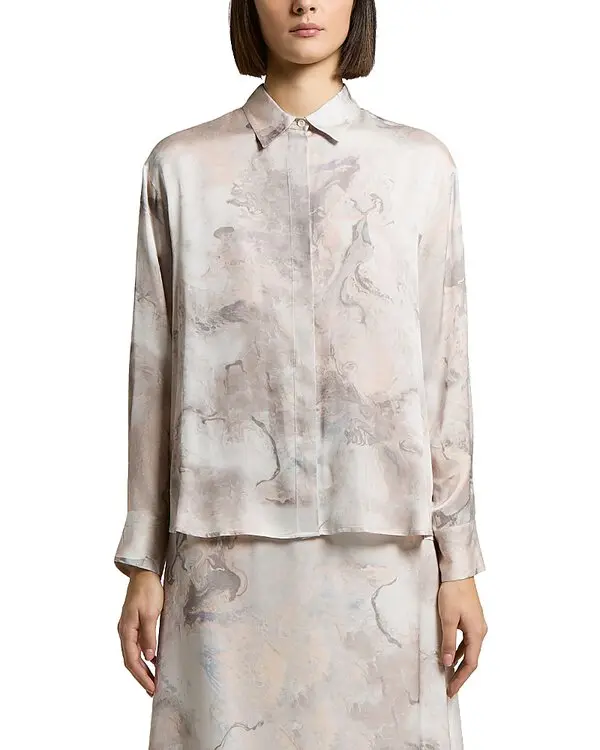 Peserico Printed Flowy Viscose Shirt