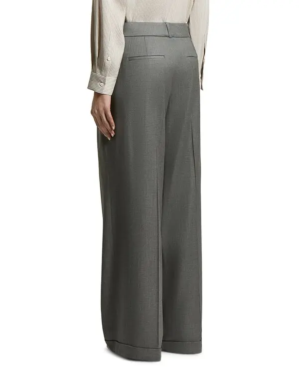 Peserico Pants In Shiny Viscose Wool Stretch Twill