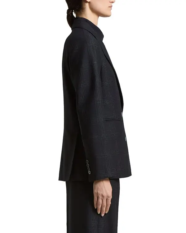 Peserico Double Breasted Blazer Jacket In Stretch Wool Blend Check Flannel With Lurex