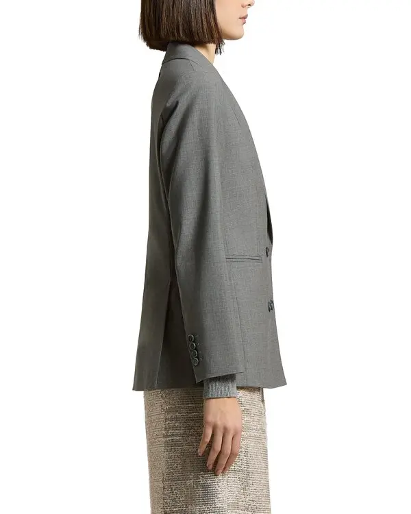 Peserico Tropical Bi Stretch Worsted Wool Double Breasted Blazer Jacket
