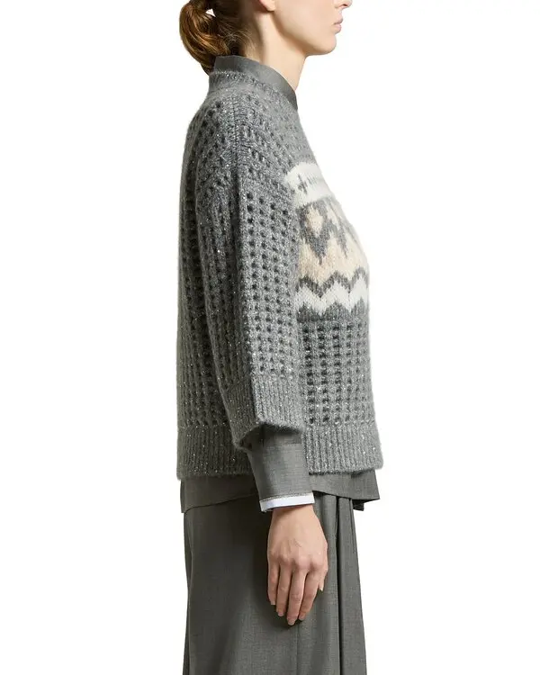 Peserico Knitted Sweater With Mohair Blend And Sequins