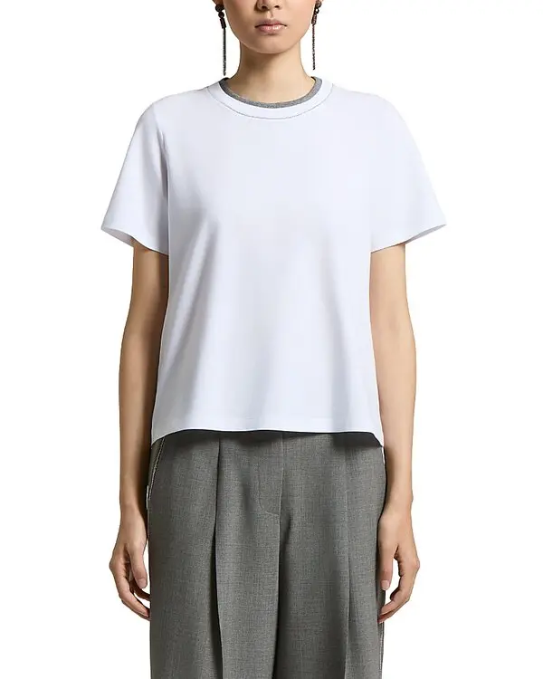 Peserico Stretch Cotton Jersey Crewneck Tee - Flash White