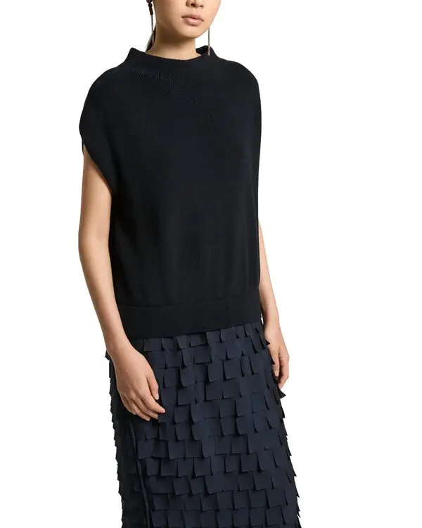 Peserico Merino Wool & Crepe De Chine Combo Dress