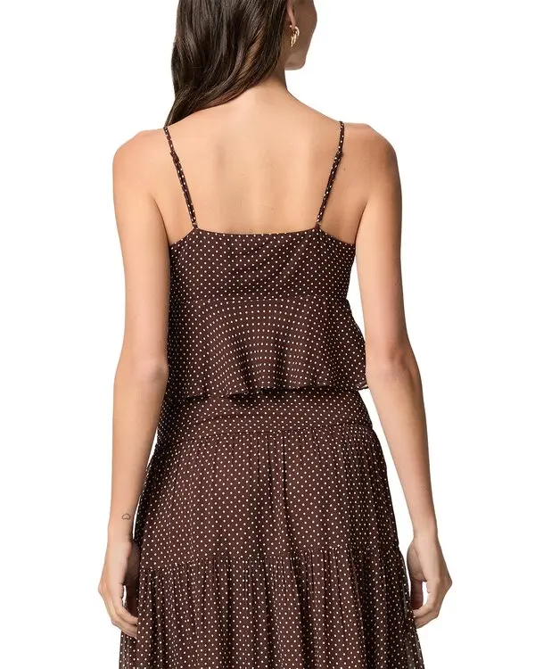 Paige Indiah Ruffled Cami - Mahogany/ecru