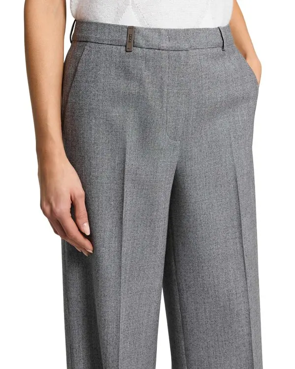 Peserico Stretch Wool Viscose Lurex Micro Pied De Poule Pants