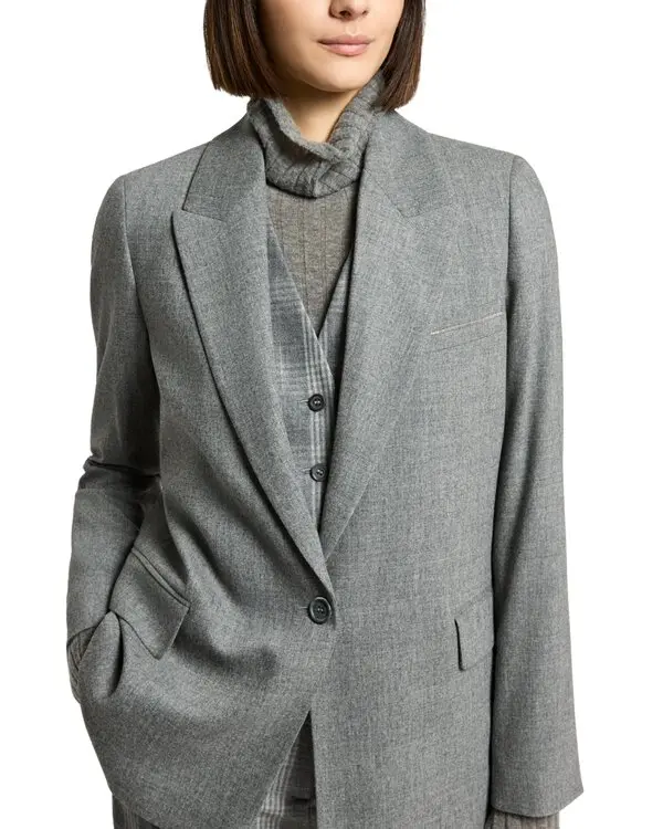 Peserico Jacket In Stretch Cashmere And Wool Flannel