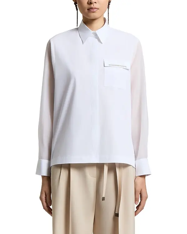 Peserico Stretch Cotton Popeline And Silk Blend Matte Shirt