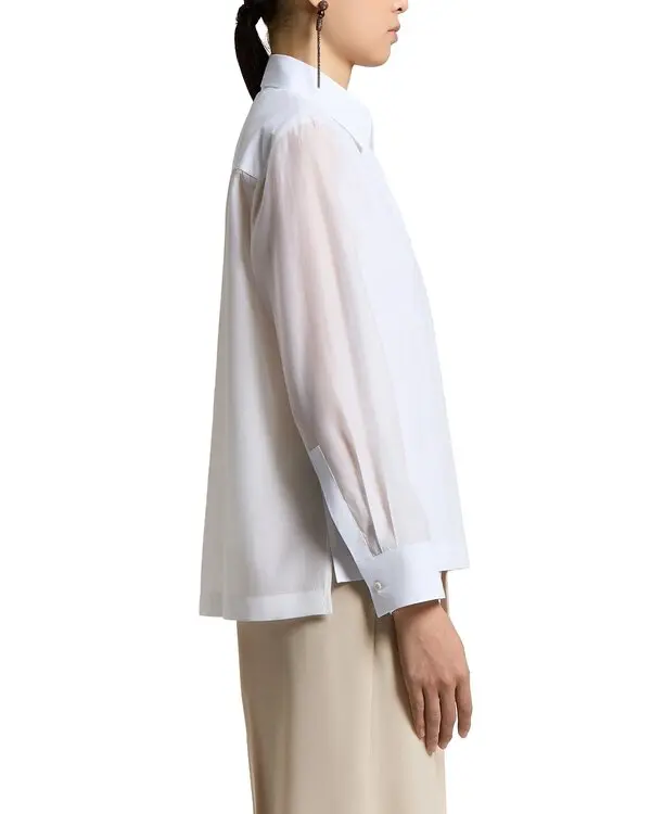 Peserico Stretch Cotton Popeline And Silk Blend Matte Shirt