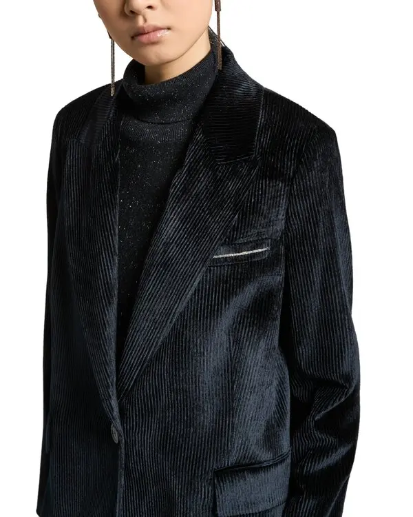Peserico Single Breast Blazer Jacket In Fluid Stretch Viscose