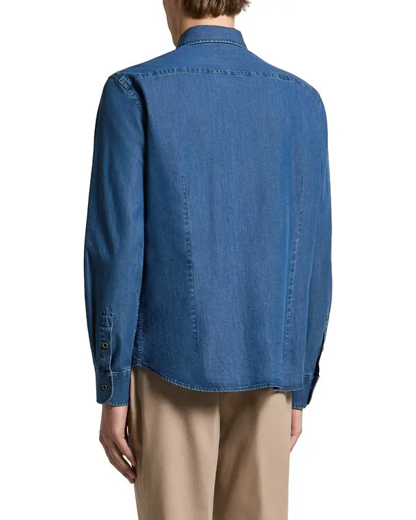 Peserico Chambray Point Collar Cotton Shirt