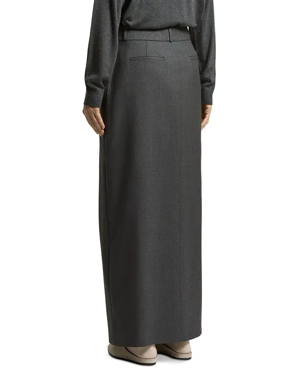 Peserico Stretch Wool Gabardine Maxi Skirt