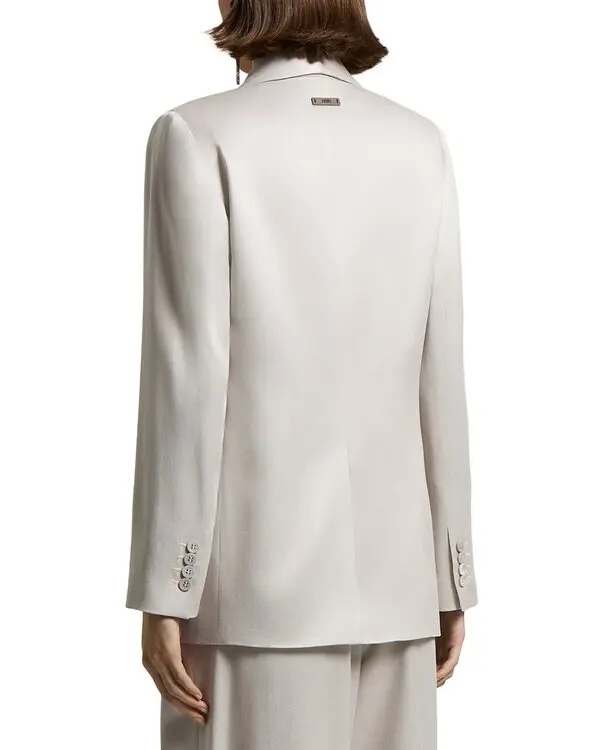 Peserico Single Breasted Jacket In Flowy Cupro Viscose Washed Effect With Shawl Collar