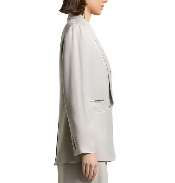 Peserico Single Breasted Jacket In Flowy Cupro Viscose Washed Effect With Shawl Collar