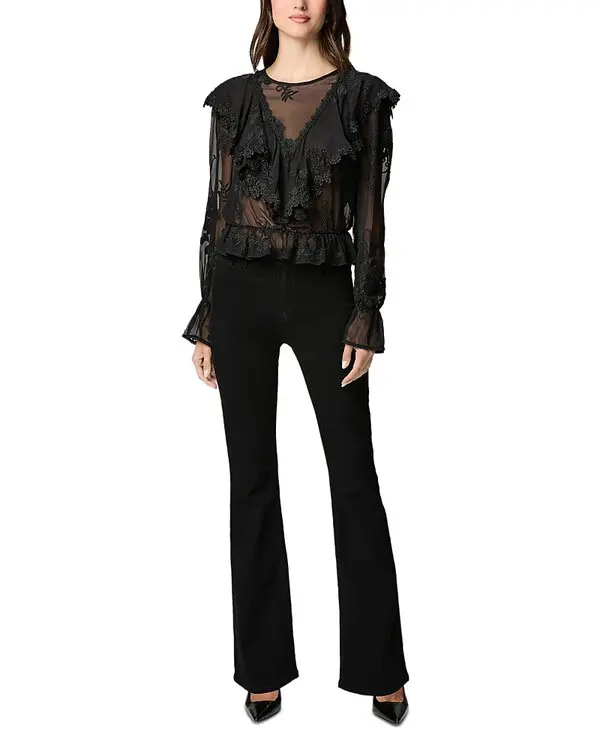 Paige High Rise Laurel Canyon Jeans - Black Shadow