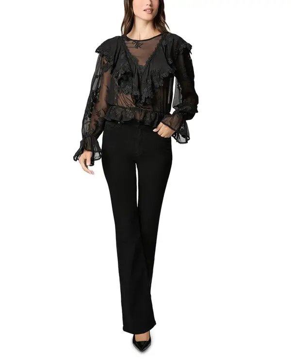 Paige High Rise Laurel Canyon Jeans - Black Shadow