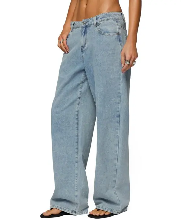 EDIKTED Dalina Washed Low Rise Baggy Jeans