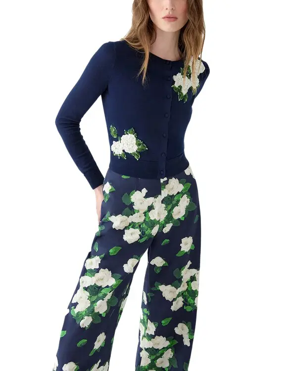 Carolina Herrera Diane Printed Wide Leg Pants