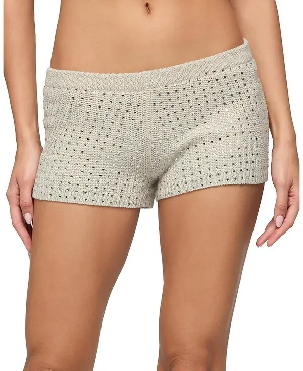 EDIKTED Mackenzie Rhinestone Knit Shorts