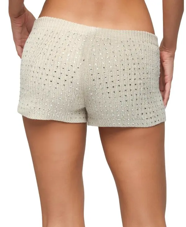 EDIKTED Mackenzie Rhinestone Knit Shorts