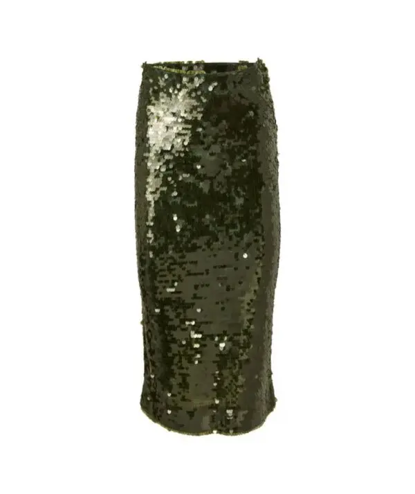 Carolina Herrera Sequin Embellished Pencil Skirt - Forest Green