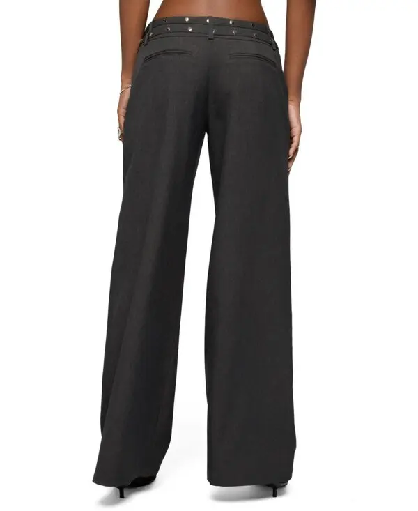 EDIKTED Cruz Double Belt Baggy Tailored Pants
