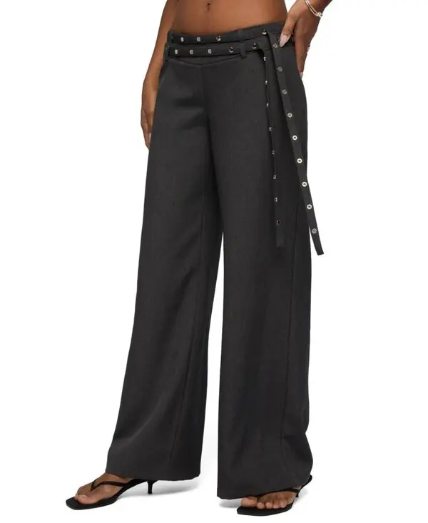EDIKTED Cruz Double Belt Baggy Tailored Pants