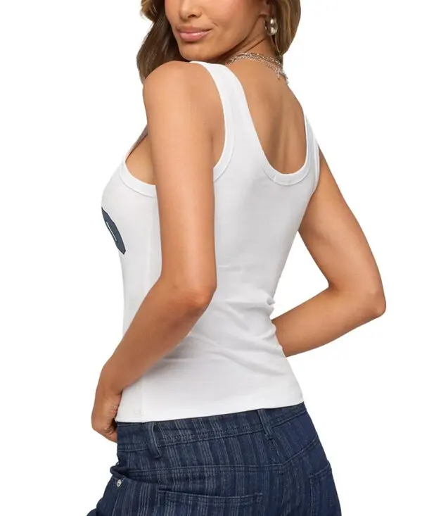 EDIKTED Ribbed Tank Top - White