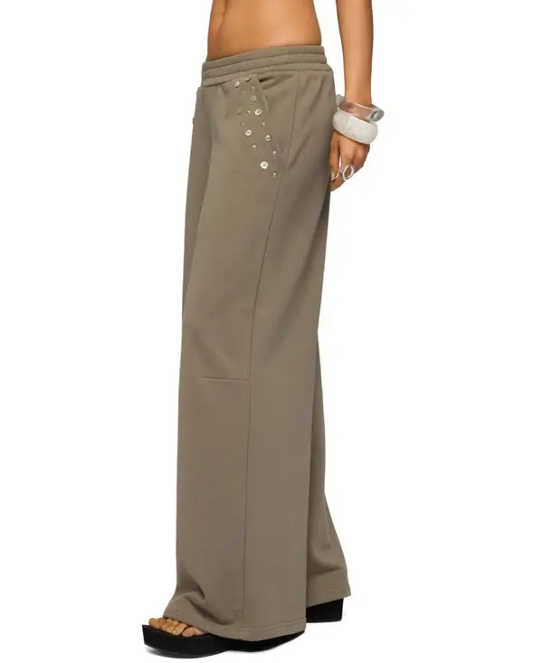 EDIKTED Zania Iridescent Button Sweatpants