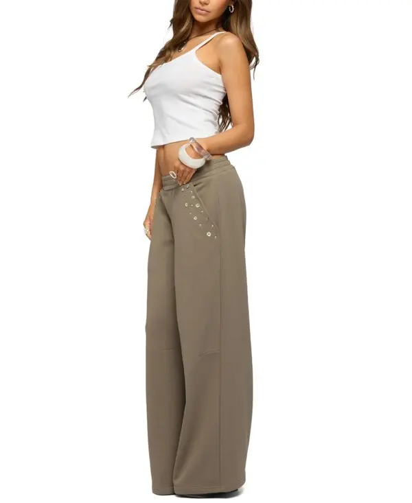 EDIKTED Zania Iridescent Button Sweatpants