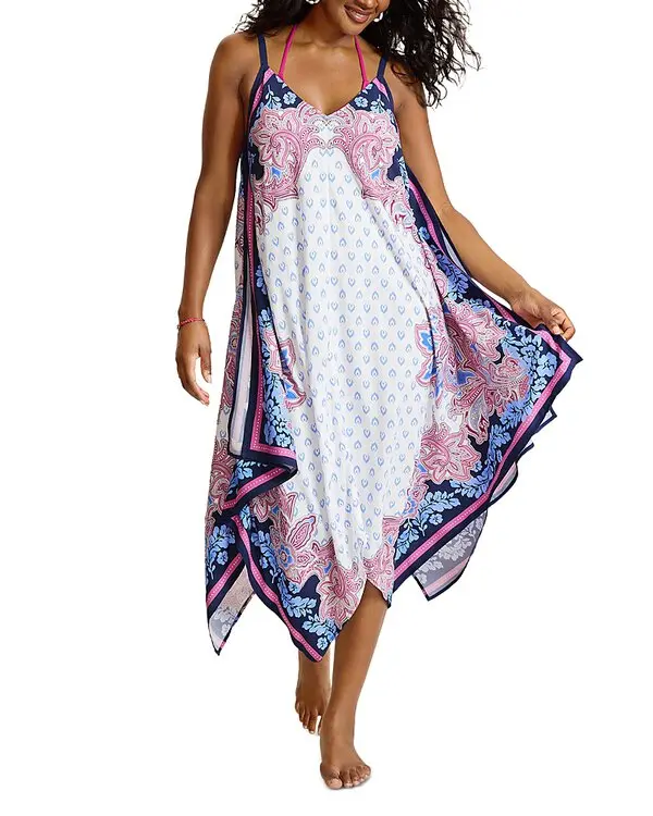 Tommy Bahama Paisley Daze Scarf Cover Up Dress - Paradiso Blue