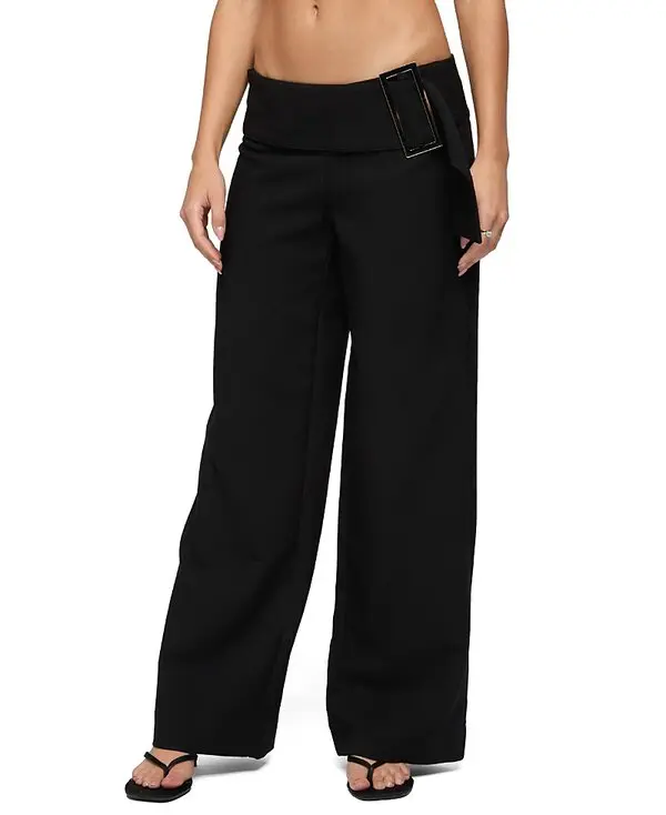 EDIKTED Cerise Buckle Low Rise Baggy Pants