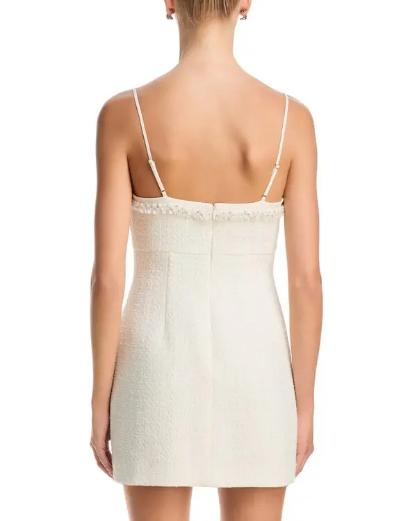 LoveShackFancy Sue Embellished Neck Mini Dress