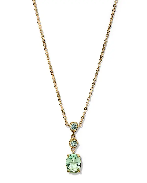 Nadri Maiden Necklace With Cubic Zirconia Pendant - Gold