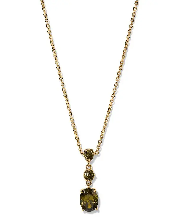 Nadri Maiden Necklace With Cubic Zirconia Pendants - Gold