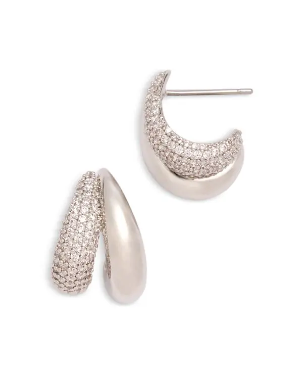 Nadri Gemini Double Illusion Hoop Earrings