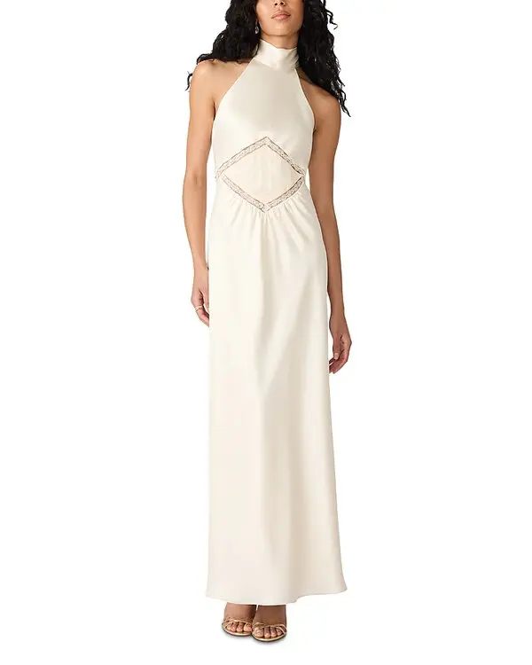 Steve Madden Emmalie Mock Neck Maxi Dress - Cream