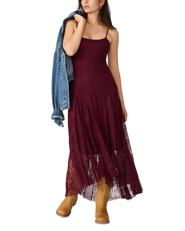 Steve Madden Vita Lace Skirt Dress - Deep Fig
