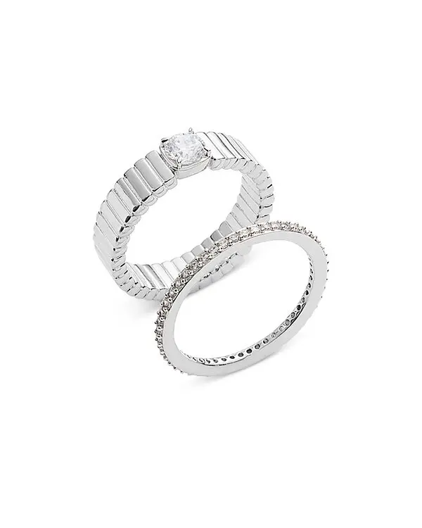 Nadri Delancy Solitaire Ring Stack, Set Of 2