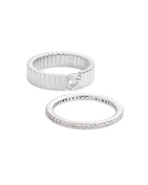 Nadri Delancy Solitaire Ring Stack, Set Of 2