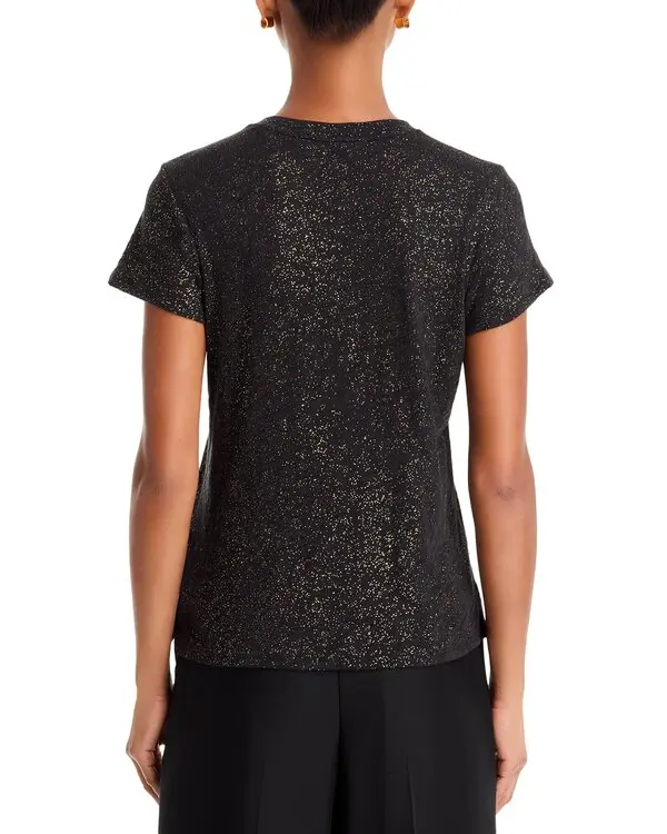 ATM Anthony Thomas Melillo Slub Schoolboy Tee With Foil - Metal Gold