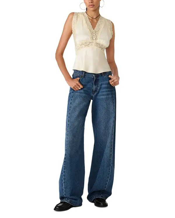 Steve Madden Elinor Sleeveless Lace Trim Top