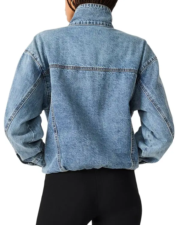 Steve Madden Allyson Cotton Denim Stand Collar Jacket