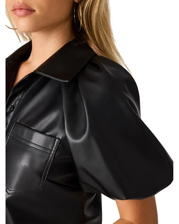 Steve Madden Reece Cropped Blouse - Black