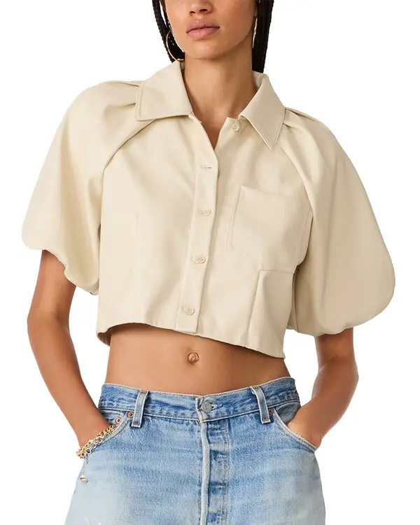 Steve Madden Reece Cropped Blouse - Bone