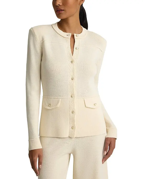 St. John Legacy Crepe Wool Blend Jacket - Ecru