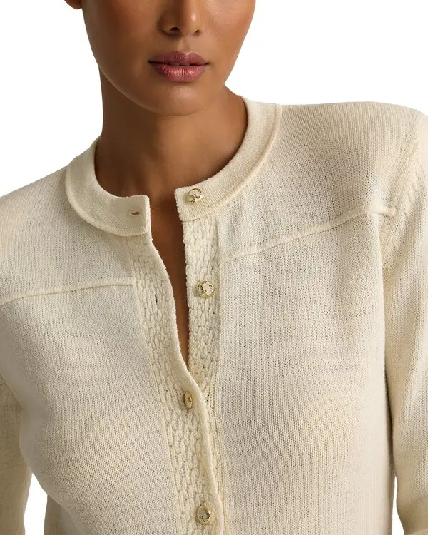 St. John Legacy Crepe Wool Blend Jacket - Ecru
