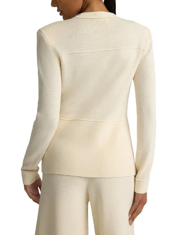 St. John Legacy Crepe Wool Blend Jacket - Ecru