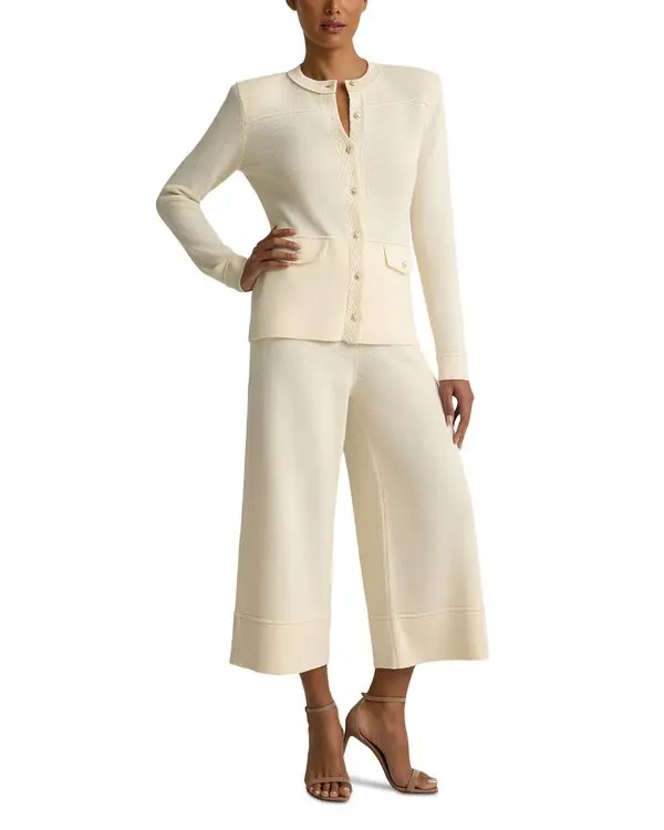 St. John Legacy Crepe Wool Blend Jacket - Ecru